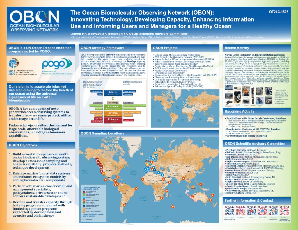 Ocean Sciences Meeting 2024 – Ocean Biomolecular Observing Network (OBON)